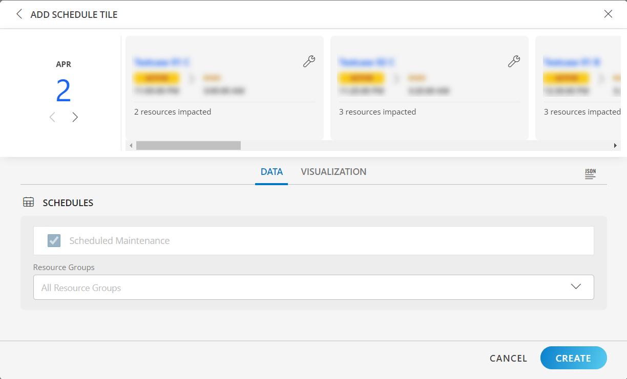 Schedule Tile | OpsRamp Documentation